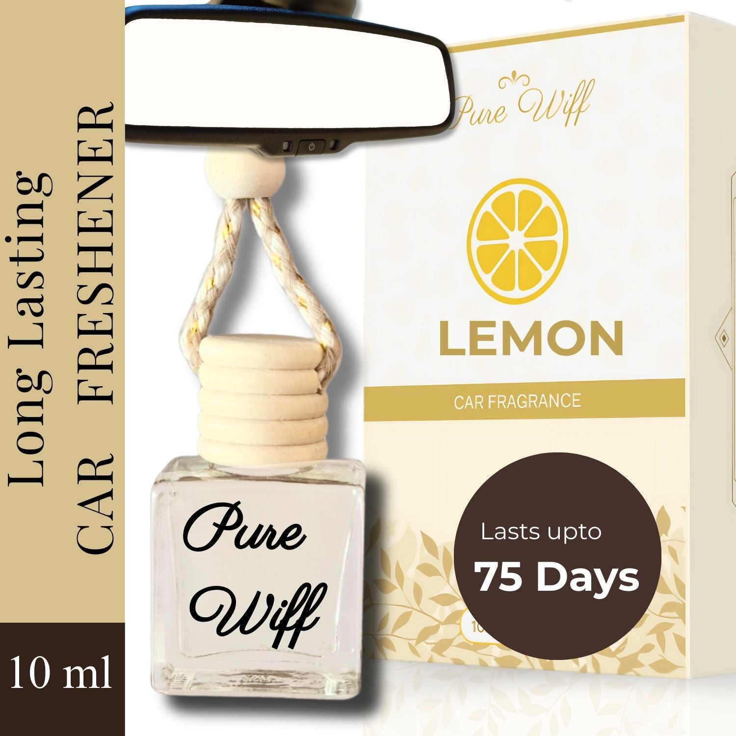 Pure Wiff Lemon Car Air Freshener – 10ML Long-Lasting Freshener